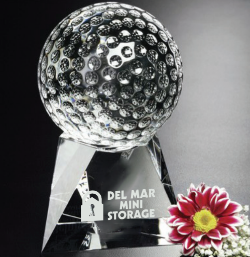 Custom Engraved Triangular Based Sport Ball Crystal Golf Award ...