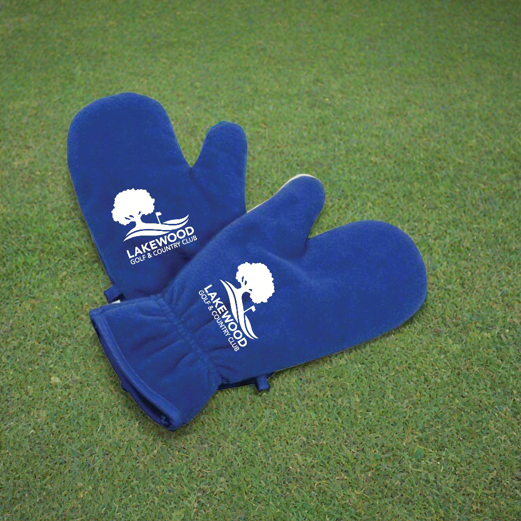 Custom Logo Cozy Polyester Golf Fleece Mittens — Tournamentshowroom.com